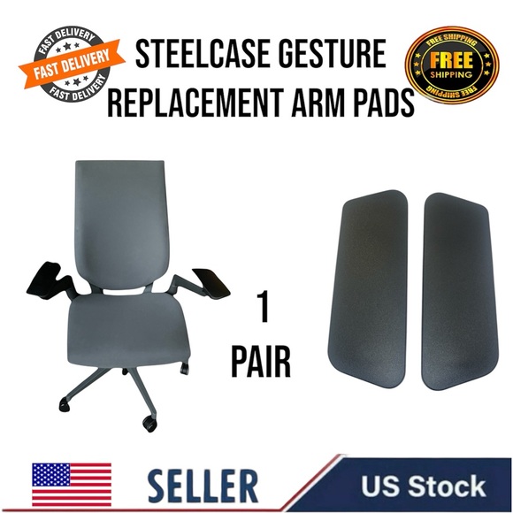 steelcase | Office | Steelcase Gesture Replacement Arm Pads Black ...